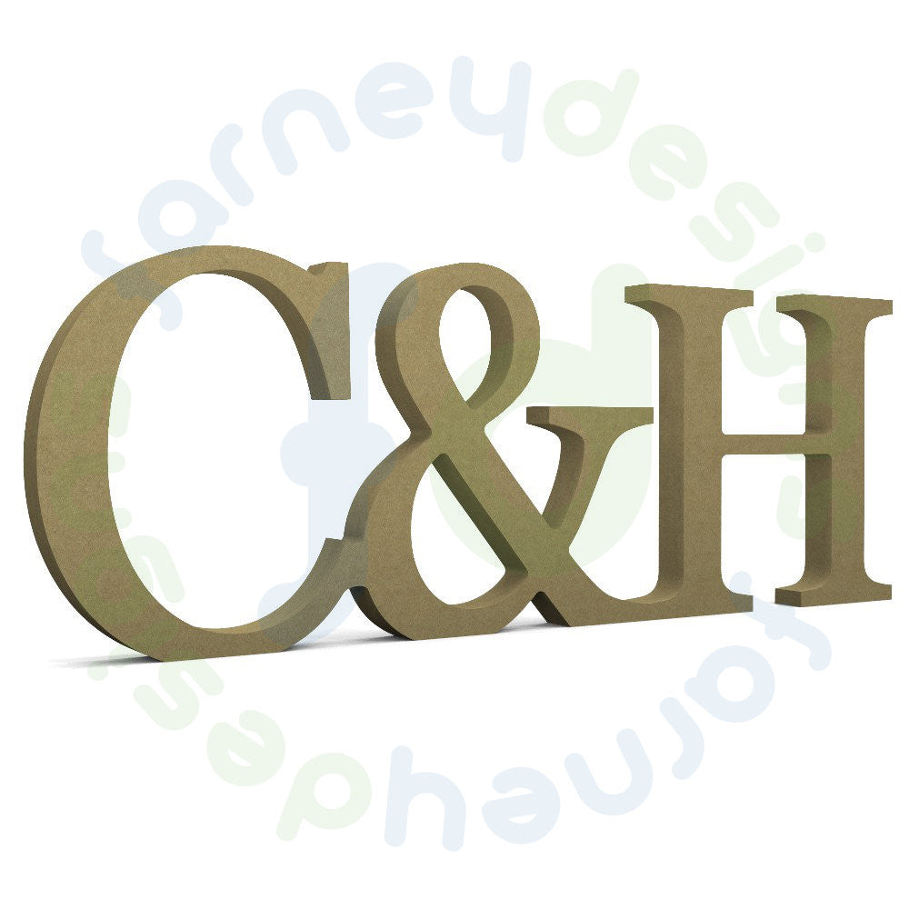 Georgia 18mm Free Standing Initials with Centre Ampersand – Farney Designs