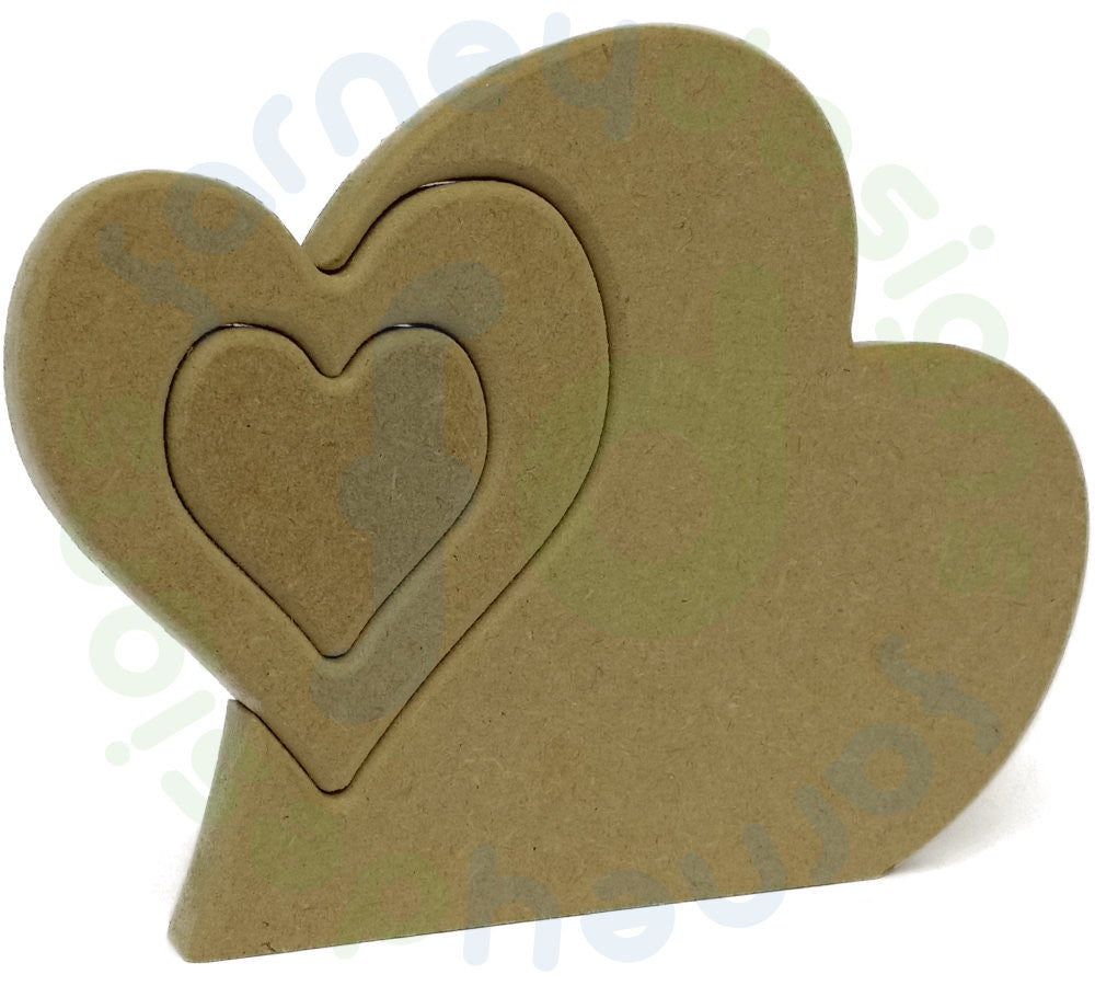 Triple or Double Interlocking Free Standing Heart Shape in 18mm MDF ...
